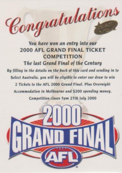 2000 Select Millennium AFL football cards price guide - FCG
